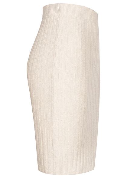 Pieces Damen Noos High Waist Strickrock Mit Gummibund Strukturstoff