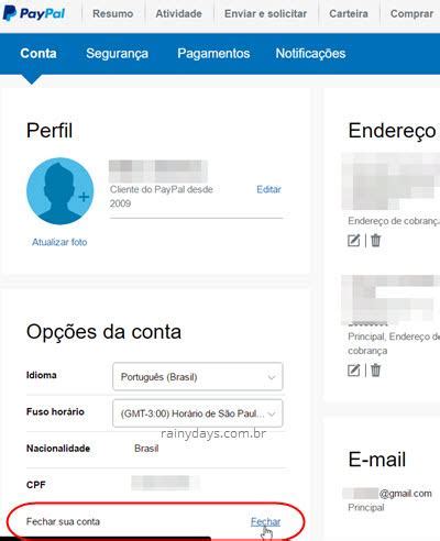 Como Excluir Conta Do PayPal Cancelar Permanente Rainy Days BR