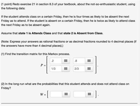 Solved 1 Point Redo Exercise 21 In Section 83 Of Your