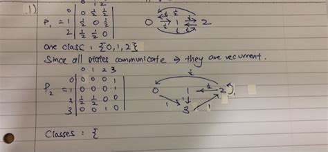 solved 1 specify the classes of transient or recurrent the