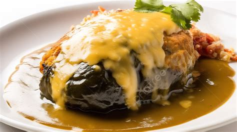Stuffed Chile Relleno With Sauce Background Chile Relleno Picture