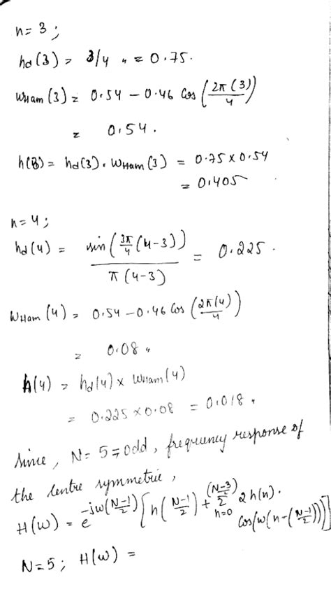 design a 5 tap fir bandpass filter homeworklib