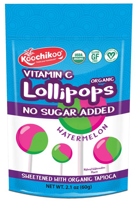 Koochikoo Sugar Free Organic Lollipops With Vitamin C Watermelon Count Pack Of Walmart