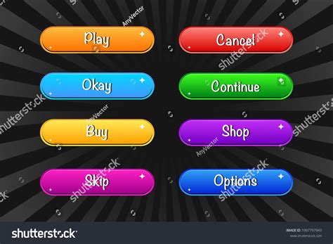 Game Ui Set Buttons Gui Build Stock Vector Royalty Free Shutterstock