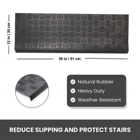 Envelor Indoor Outdoor Non Slip Step Mats Stair Treads Rubber Step Mats