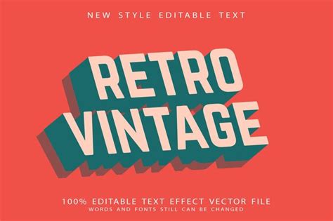 Efecto De Texto Editable Vintage Retro En Relieve Estilo Vintage