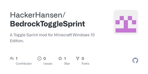 Github Hackerhansenbedrocktogglesprint A Toggle Sprint Mod For Minecraft Windows 10 Edition