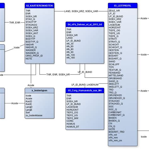 Scheme Of The Relationships Between The Data Tables Visualised As