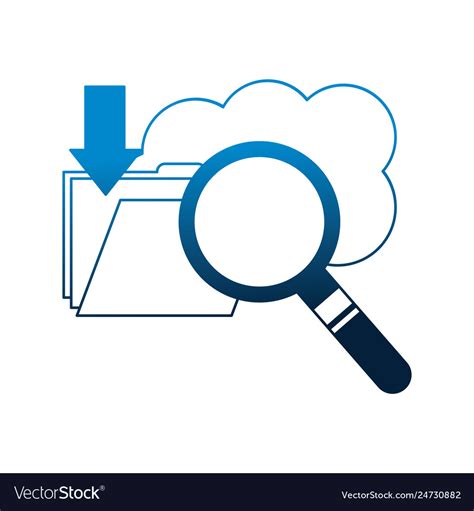 Cloud Storage Binary Folder File Searching Data Vector Image