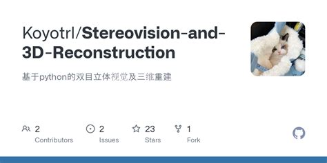 Issues · Koyotrl Stereovision And 3d Reconstruction · Github