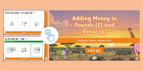 👉 adding money £ and p ks2 multiple choice maths quiz