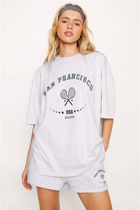 Ensemble à Slogan San Francisco Avec T Shirt Et Short Nasty Gal