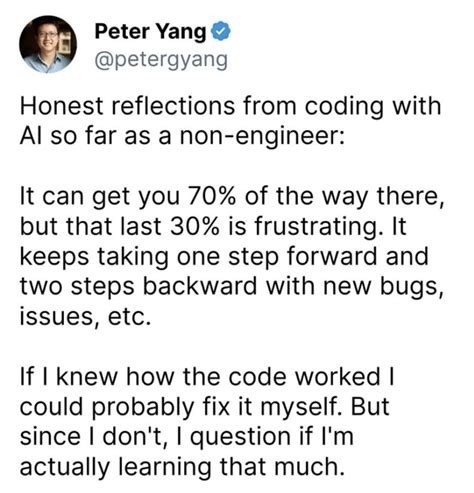 ai can make you a 10x coder but first you need to have that x in you