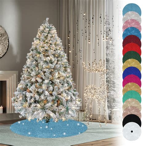 Kugisaki Christmas 2025 Christmas Tree Skirt 48 Inch Sequin Christmas