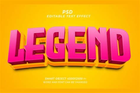 Psd Legend 3d Editable Text Effect Graphic By Truevector · Creative Fabrica