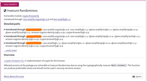 Version Dependency Used In Amplify Crypto Browserfy Not Safe According