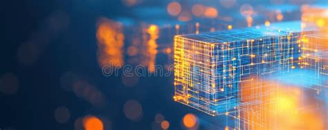 Abstract Image Of A Digital Fortress Guarding A Network Cyber Defense