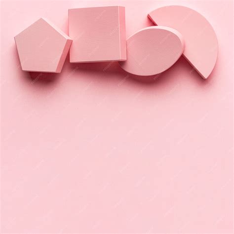 복사 공간이있는 기하학적 형태의 상위 뷰 무료 사진