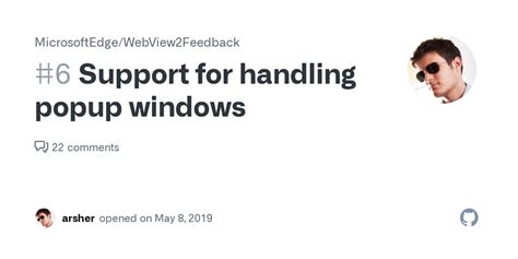 Support For Handling Popup Windows · Issue 6 · Microsoftedge