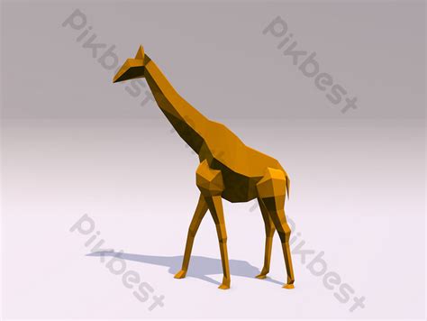 Three Dimensional Giraffe Primary Color Design Psd Png Images Free