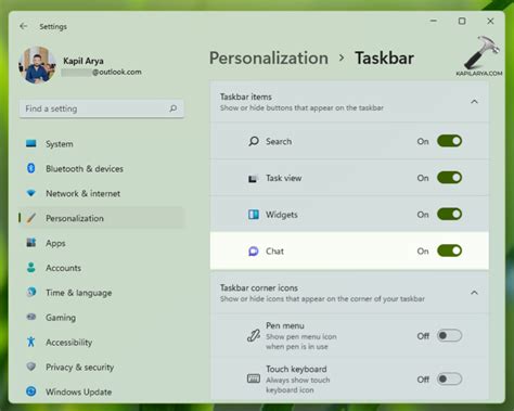 Show Or Hide Chat Icon On Taskbar In Windows