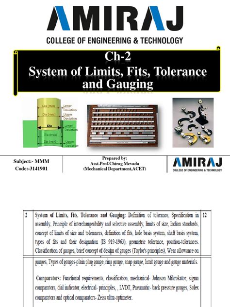 Chapter 2 System Of Limits Fits Tolerance And Gauging Pdf Engineering Tolerance Optics
