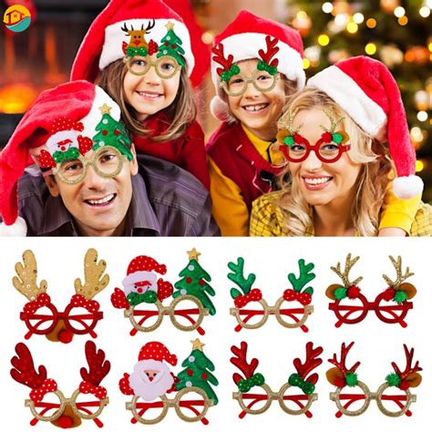 1pc Christmas Cartoon Santa Claus Snowman Elk Eyeglass Frame Photograph