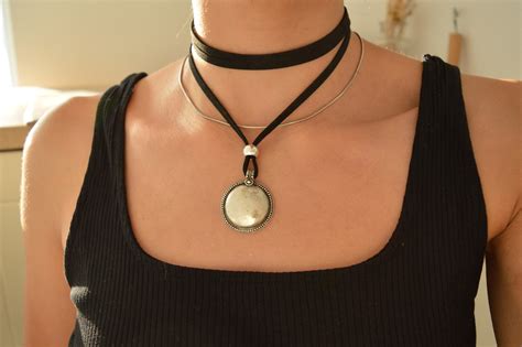 Black Leather Wrap Necklace Leather Coin Necklace Wrap Etsy