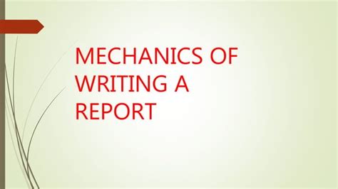 Report Writing PPT PPTX