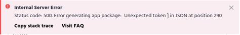 Bug Android Error Generating App Package Unexpected Token In