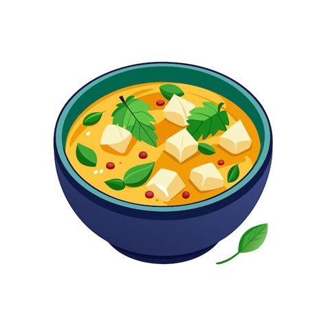 손으로 그린 평면 디자인 태국 음식 일러스트레이션 프리미엄 벡터