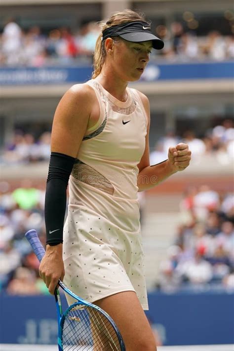 Five Times Grand Slam Champion Maria Sharapova Of Russia In Action