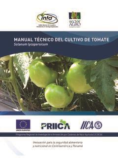 MANUAL TÉCNICO DEL CULTIVO DE TOMATE manual t cnico del cultivo de tomate pdf PDF PRO