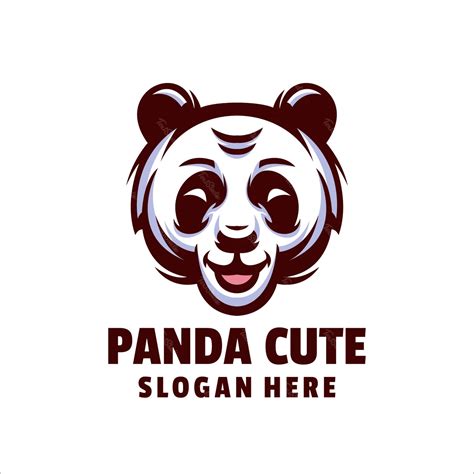 Cute Panda Character Logo Design Vector File Illustrator Premium