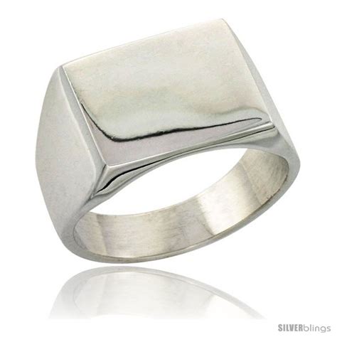 Sterling Silver Square Signet Ring Solid Back Handmade Silverblings