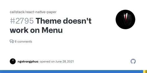 Theme Doesnt Work On Menu · Issue 2795 · Callstackreact Native Paper