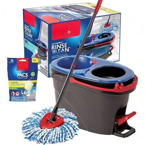 Easywring Rinseclean Microfiber Spin Mop And Bucket Floor Cleaning System With Citrus Pac Variety