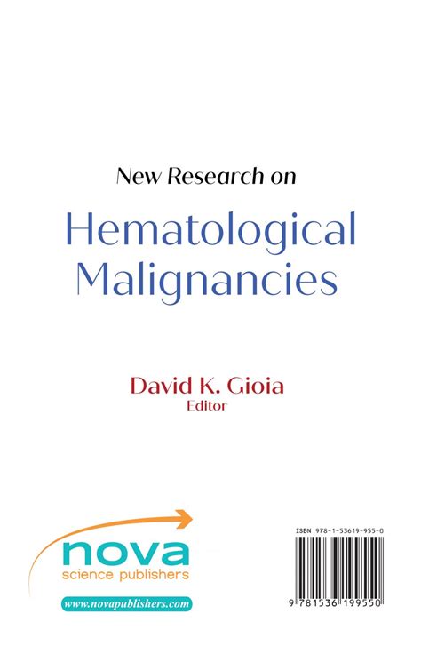 New Research On Hematological Malignancies Nova Science Publishers