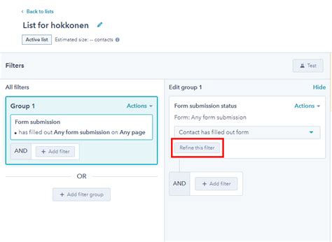 Solved Hubspot Community Re Am I Able To Filter An List Based On Form Submission Hubspot
