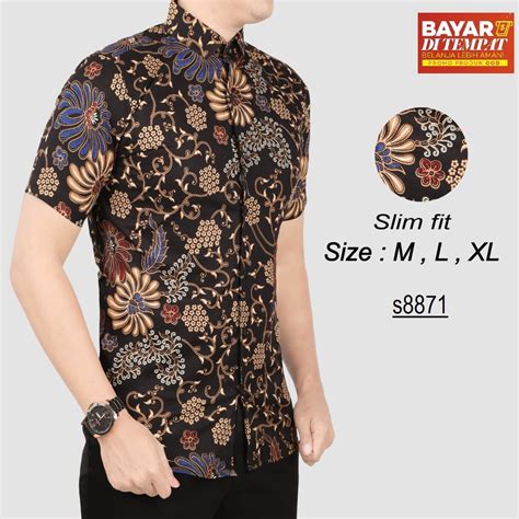 Jual Baju Batik Modern Kemeja Pria Slim Fit S Shopee Indonesia