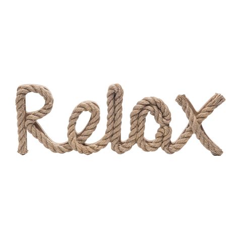 Natural Rope Relax Sign Wall Coastal Plaque Hanging Composite Fla Sign