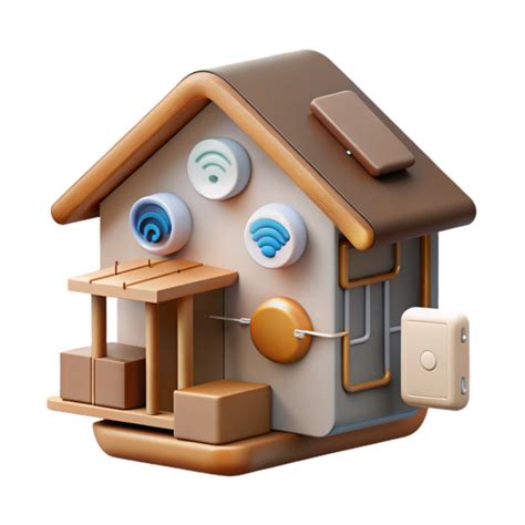 Vibrant Artistic Smart Home Automation System Diagram Cutout Premium