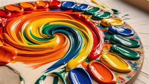 Vibrant Paint Swirls On Palette Premium Ai Generated Image