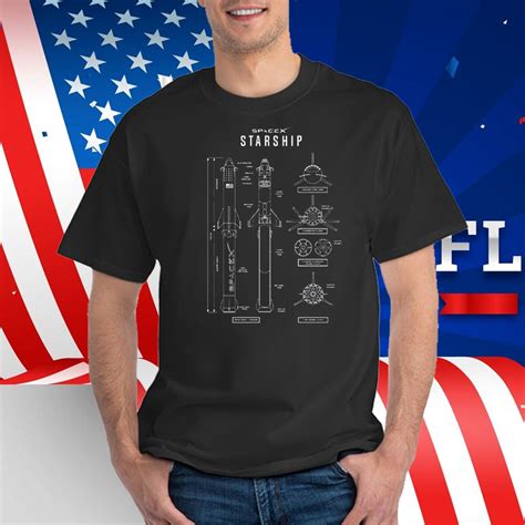 Spacex Starship Schematic Blueprint Shirt Cataloha
