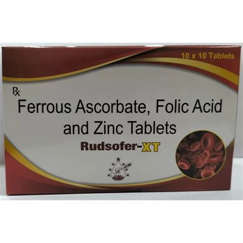 Ferrous Ascorbate Folic Acid Zinc Tablets At Rs 680box Ferrous
