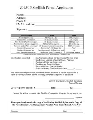 Fillable Online 2004 Shellfish Permit Application Fax Email Print
