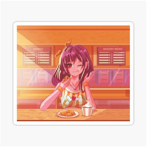 Anime Girl Eating In A Restaurant Sticker For Sale By Tamymoldavsky