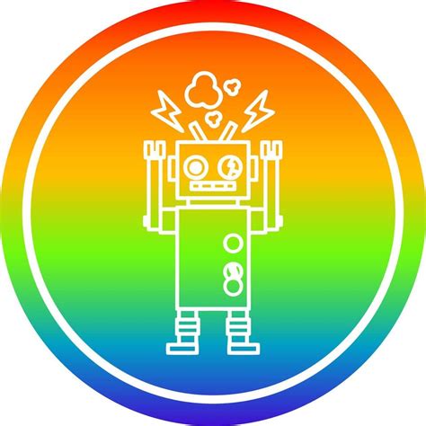 Malfunctioning Robot Circular In Rainbow Spectrum 10637954 Vector Art At Vecteezy
