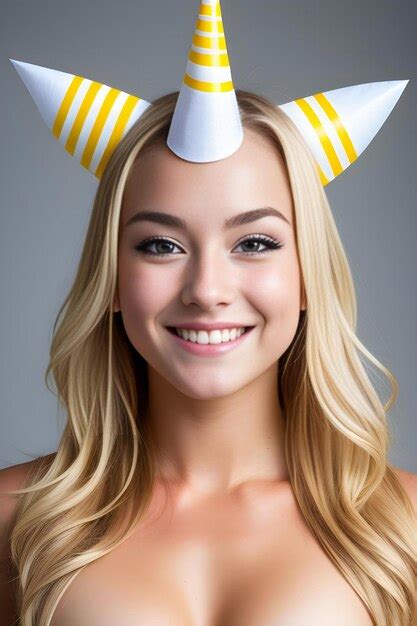 Premium Photo A Woman With A Yellow Bow On Her Head Is Wearing A