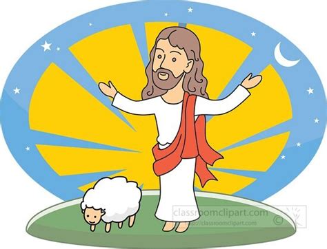 Christian Clipart Jesus With Sheep Clipart